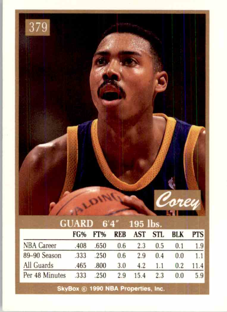 1990-91 Skybox NBA Corey Gaines #379 on Kronozio