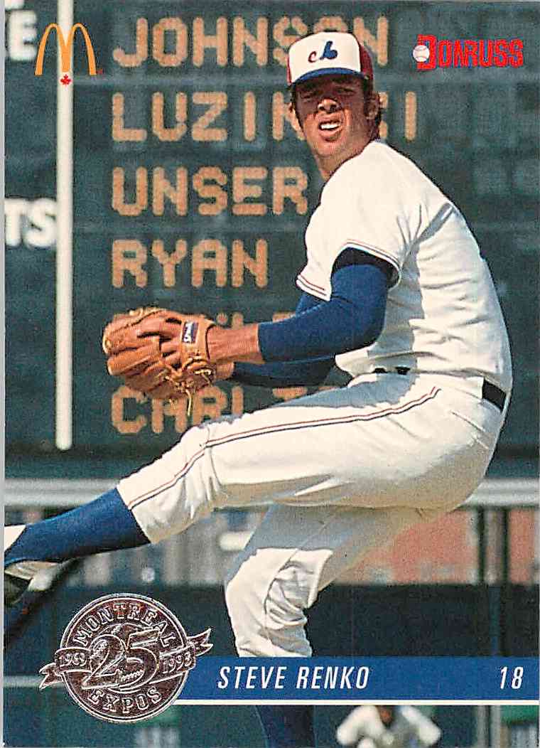 1993 Donruss Leaf McDonald's Montreal Expo Steve Renko #27 on Kronozio