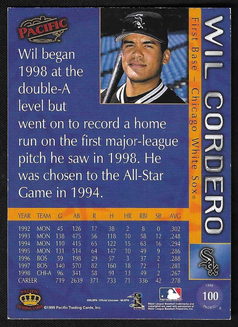 1999 Pacific Wil Cordero #100 on Kronozio