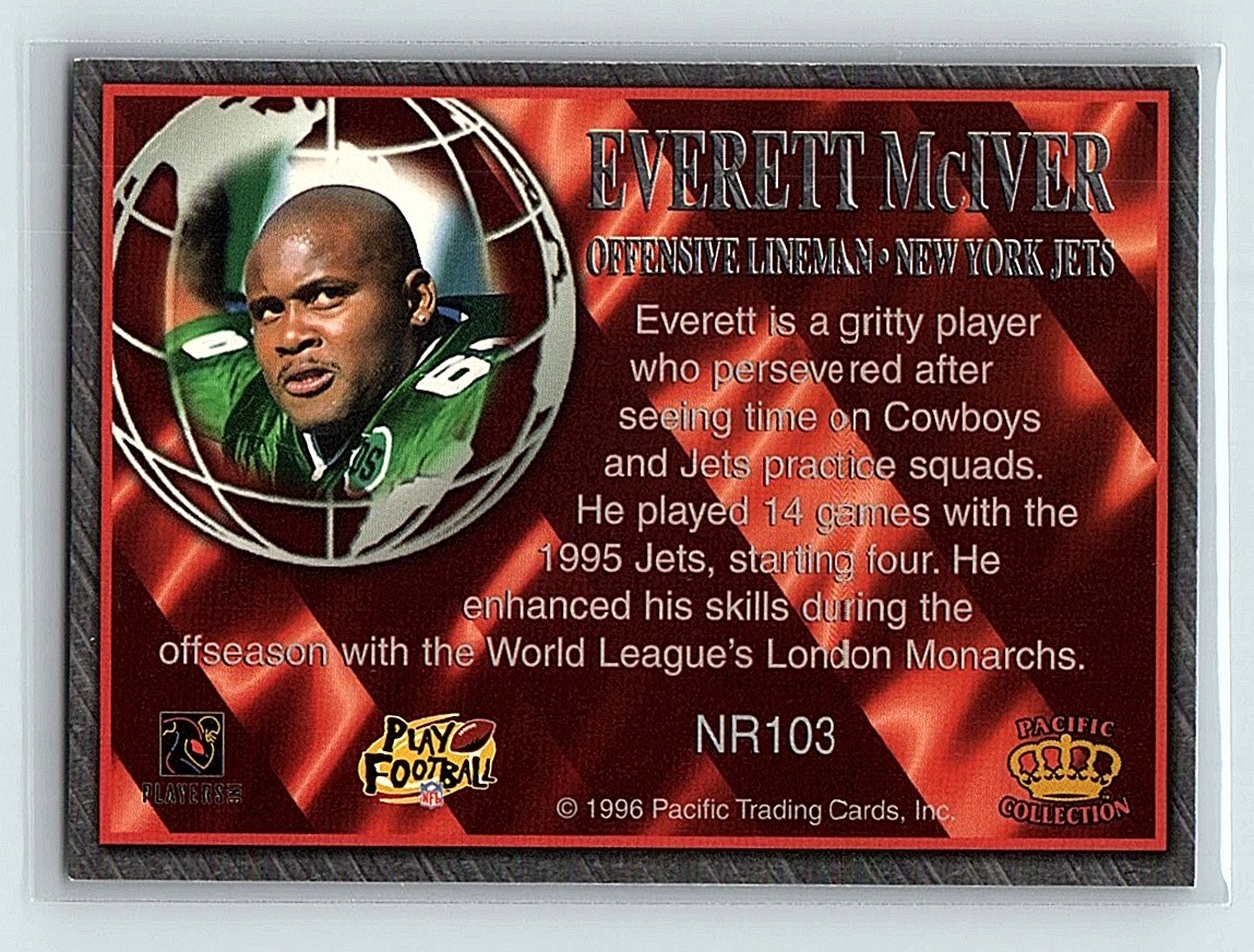 1996 Pacific Crown Collection NFL Regime Everett McIver #NR103 on Kronozio