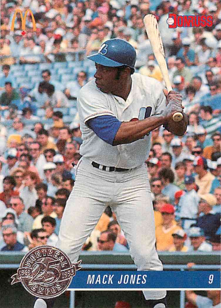 1993 Donruss Leaf McDonald's Montreal Expo Mack Jones #15 on Kronozio